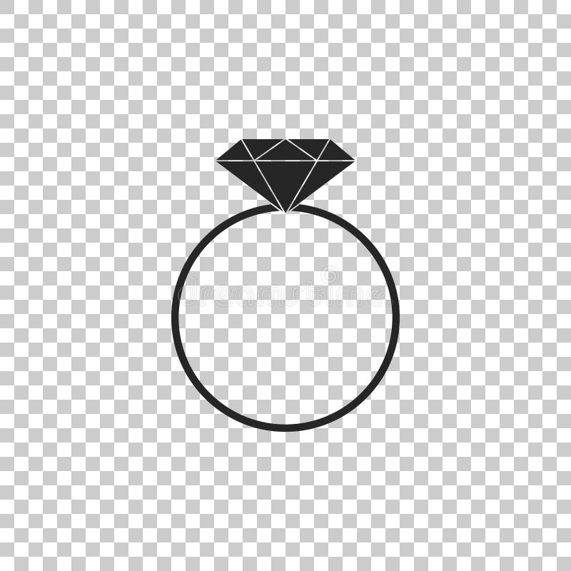 Diamond Engagement Ring Icon Isolated on White Background. Set Elements ...