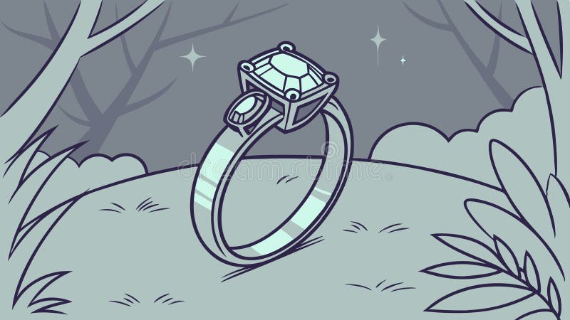 Diamond Engagement Ring in a Lush Forest, Vector Design Generative AI ...