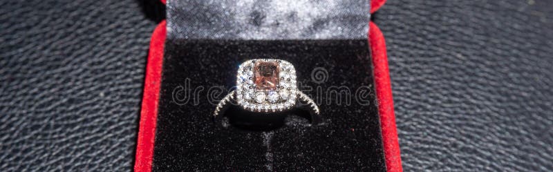 Diamond Engagement Ring in Red Box Stock Photo - Image of jewel ...