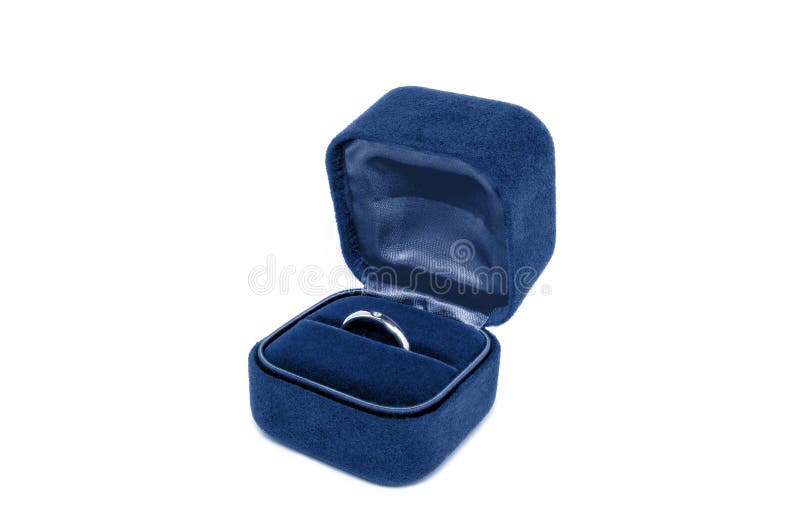 Diamond Engagement Ring in a Velvet Box Stock Photo - Image of ...