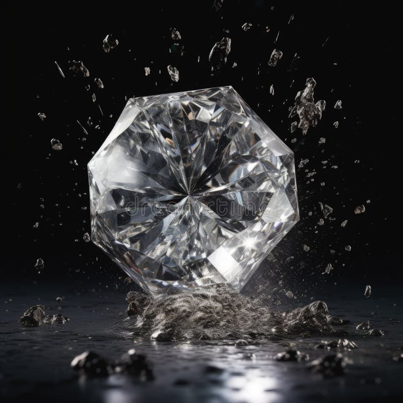 Diamond Exploding into the Air, Ai-generated. Stock Illustration ...