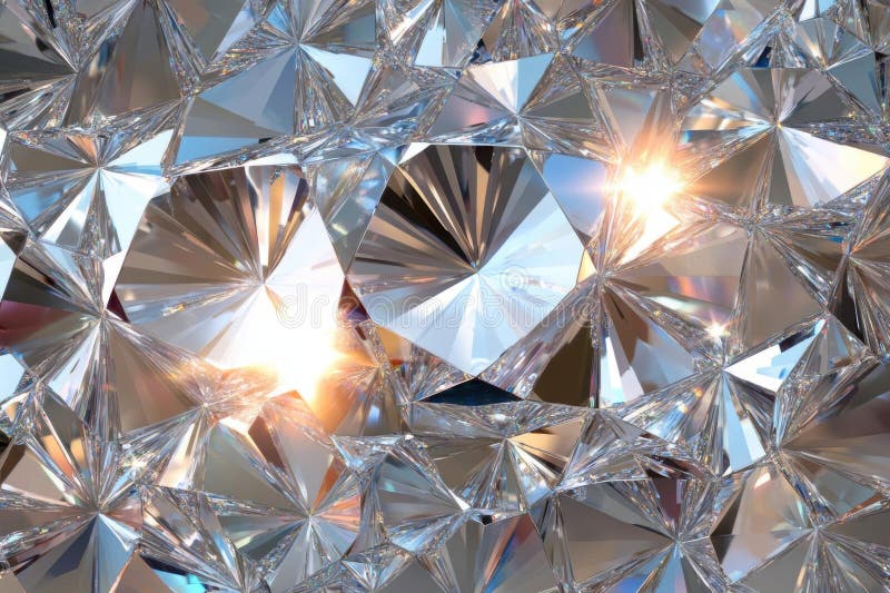 Diamond Facets, a Symphony of Light and Reflection Stock Image - Image ...