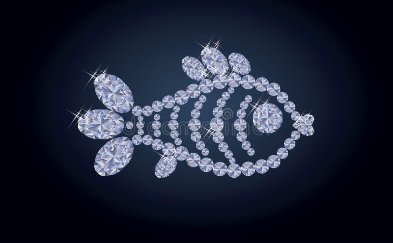 Diamond Fish with a Crown, Vector Stock Vector - Illustration of magic ...