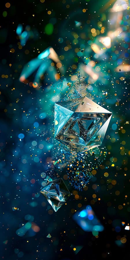 A Diamond is Floating in the Air with Sparkles Stock Image - Image of ...