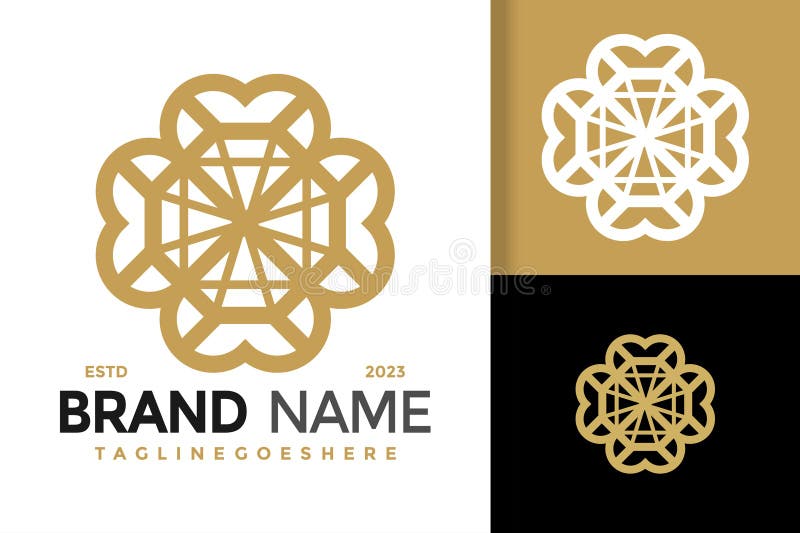 Diamond Flower Heart Logo Vector Icon Illustration Stock Vector ...