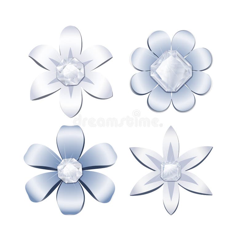Diamond flowers stock vector. Illustration of gloss, diamond - 26398615