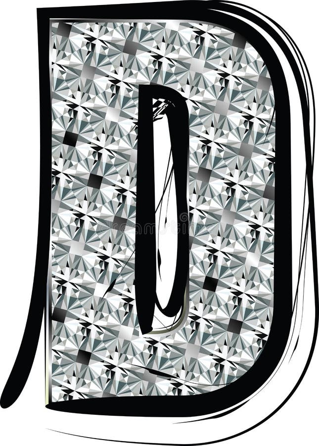Diamond Font letter D stock vector. Illustration of glamour - 101207112