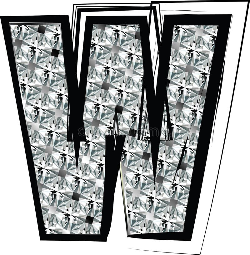 Diamond Font letter W stock vector. Illustration of casino - 101207049