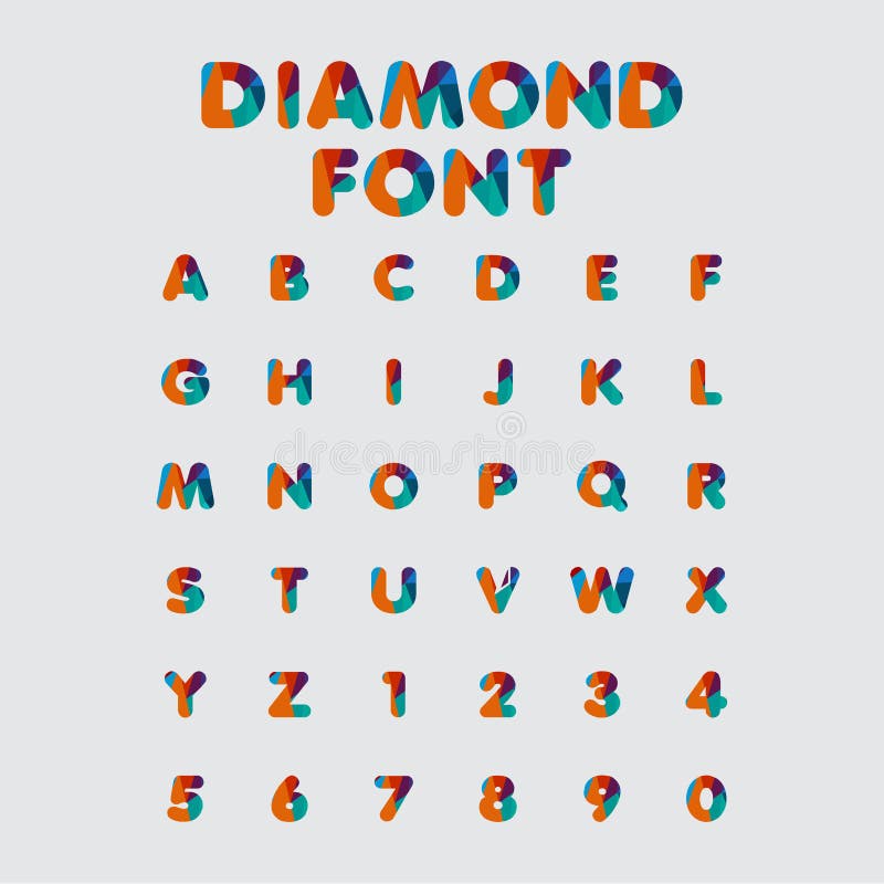 Diamond Font Vector Template Design Illustration Stock Vector ...