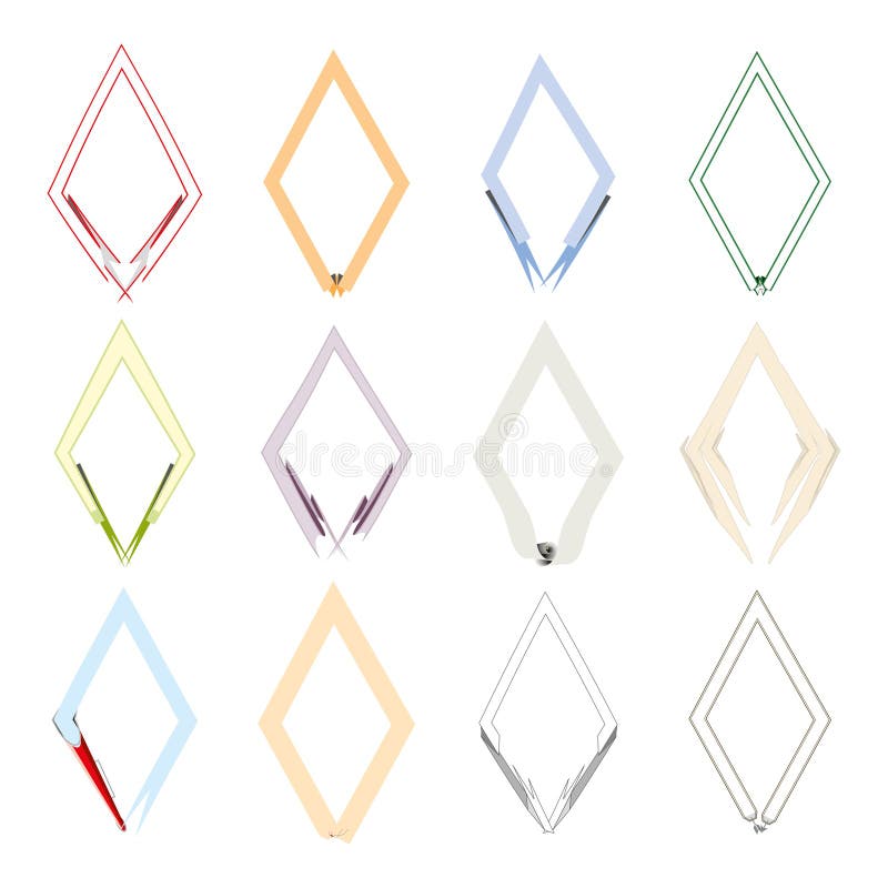Diamond Frame Icon. Folded Color Border. Geometric Shape Vector ...