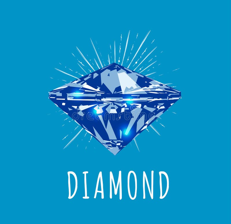 Diamond in Front View. Vector Illustration Stock Vector - Illustration ...