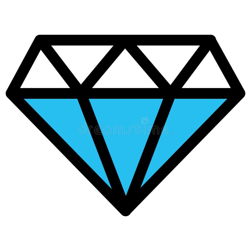 Diamond, Gem Fill Vector Icon Which Can Easily Modify or Edit Stock ...