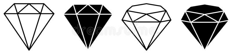 Diamond Gem Icons. Brilliant Symbol Stock Vector - Illustration of ...