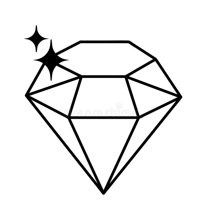 Diamond Gem Lined stock vector. Illustration of precious - 276148161