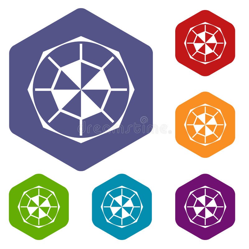 Diamond Gemstone Icons Set Hexagon Stock Vector - Illustration of ...