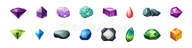 Diamond Gemstone Vector Cartoone Style Illustration. Magic Stones ...