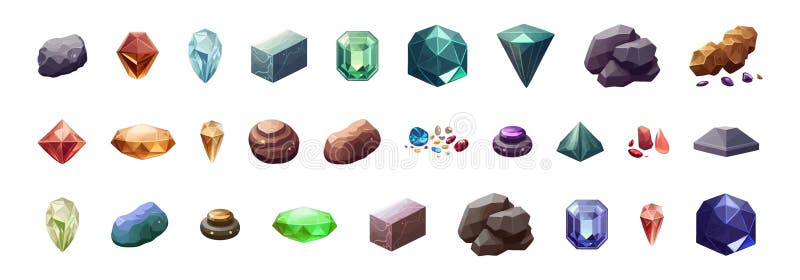 Diamond Gemstone Vector Cartoone Style Illustration. Magic Stones ...