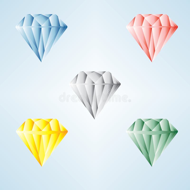 Diamond Gemstone Vector Illustration Stock Vector - Illustration of ...