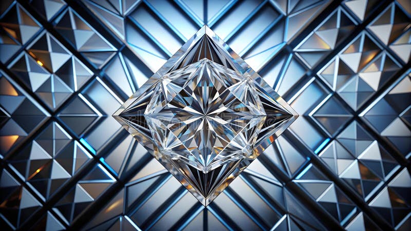 Diamond in a Geometric World Generative AI Stock Illustration ...