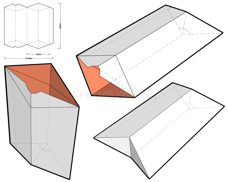 Diamond Gift Box and Die-cut Pattern. Stock Vector - Illustration of ...