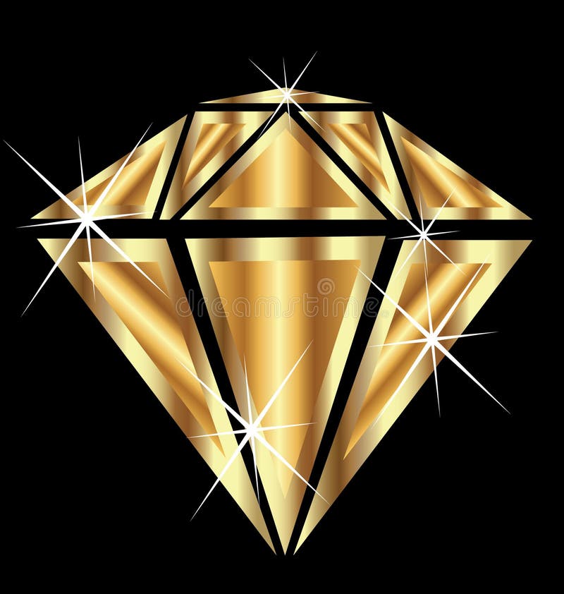 Diamond in gold stock vector. Illustration of carat, jewel - 26807057