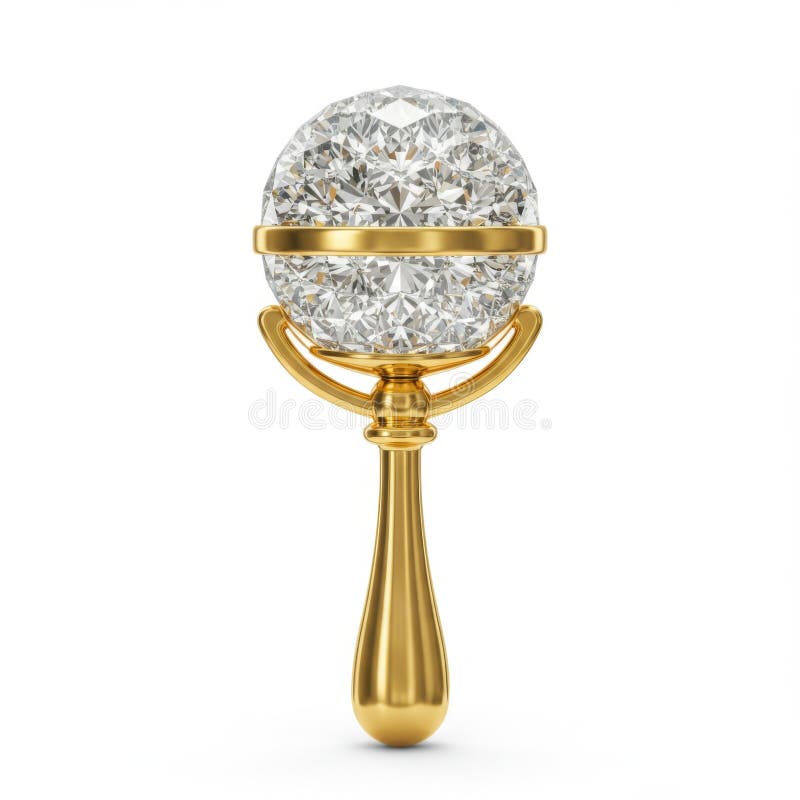Diamond and Gold Baby Rattle Stock Illustration - Illustration of ...