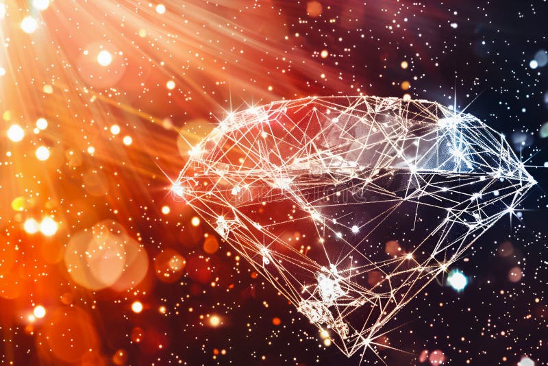 Diamond on Gradient Background with Bokeh Lights Stock Photo - Image of ...