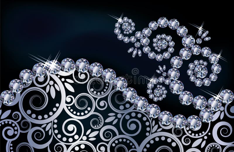 Diamond Greeting Floral Card Stock Vector - Illustration of cover ...