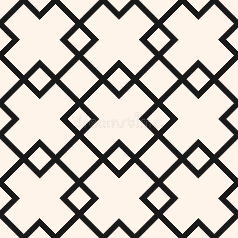 Diamond Grid Vector Seamless Pattern. Abstract Geometric Black and ...