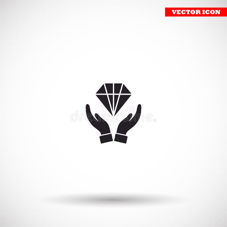 Diamond in the Hand Icon , Lorem Ipsum Flat Design Stock Illustration ...