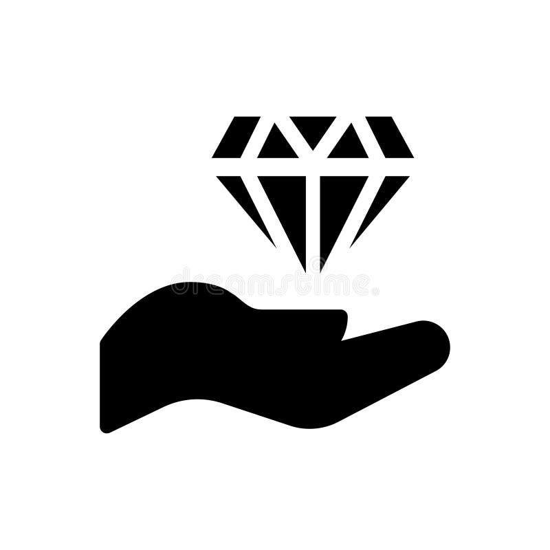 Diamond with Hand Icon Design. Diamond with Hand Icon in Trendy Flat ...