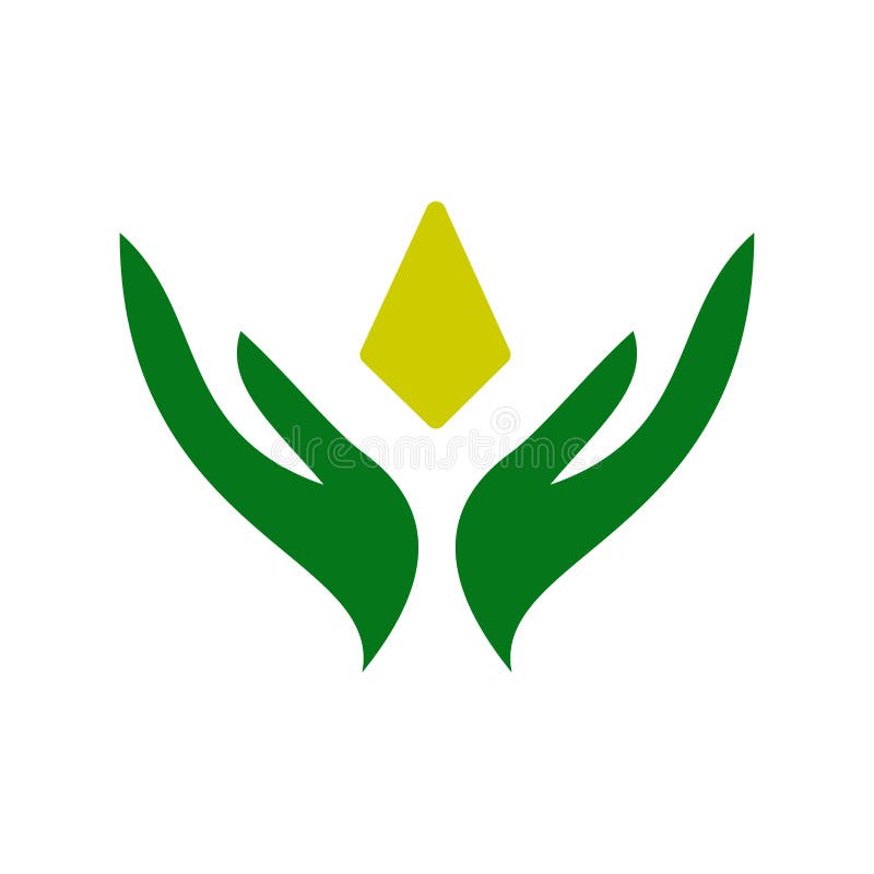 Diamond in Hands Icon Healthcare Flat Logo Design Stock Vector ...