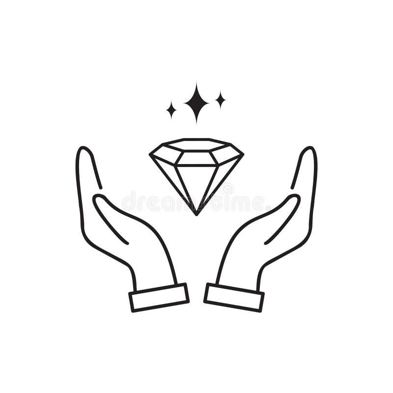 Hands Diamond Icon Black White Stock Illustrations – 95 Hands Diamond ...