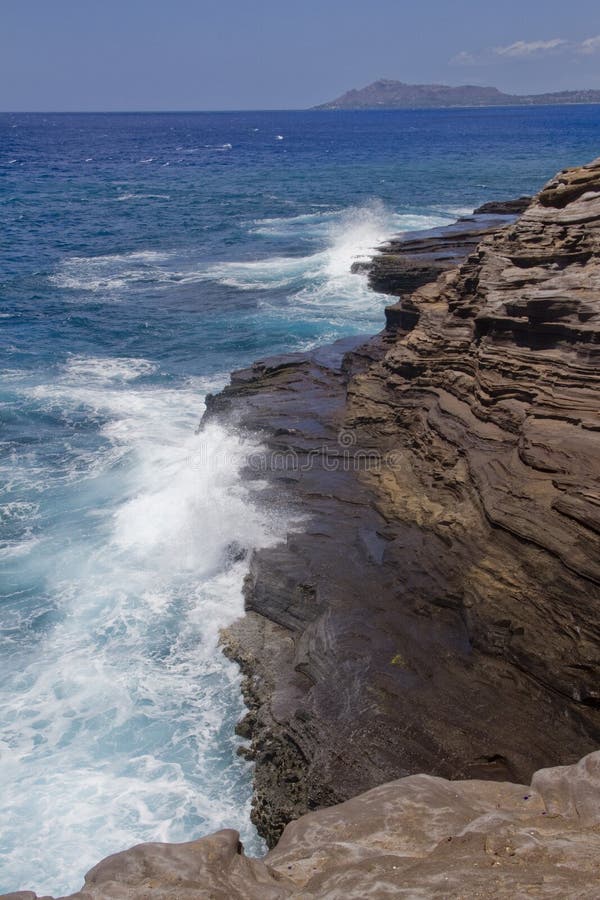 Diamond Head and Cliffs of Spitting Caves II Stock Image - Image of ...