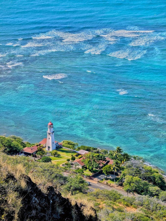 Diamond Head Lighthouse stock image. Image of hawaii - 388495301