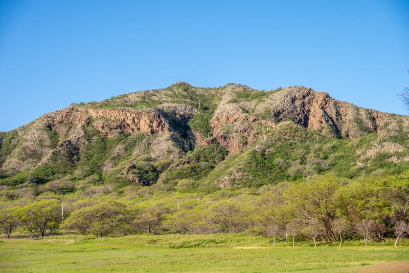 Diamond Head Lookout Point from Insider the Valcanic Crater Stock Photo ...