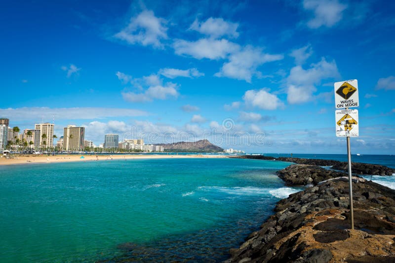 Diamond Head Und Waikiki Von Ala Moana-Strand Stockbild - Bild von paradies, oahu: 32410791