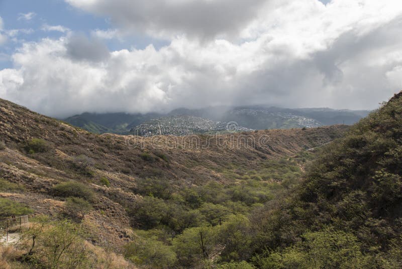 Diamond Head View stock image. Image of atop, park, monument - 68940341