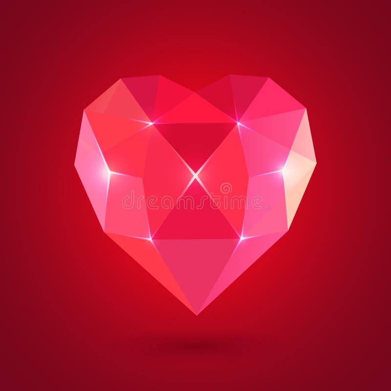 Diamond Heart Shape, Vector Format for Valentine Stock Vector ...