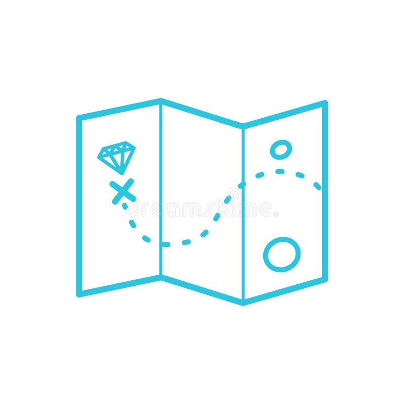 Diamond. Hidden Treasure Map. Destination Icon Stock Vector ...