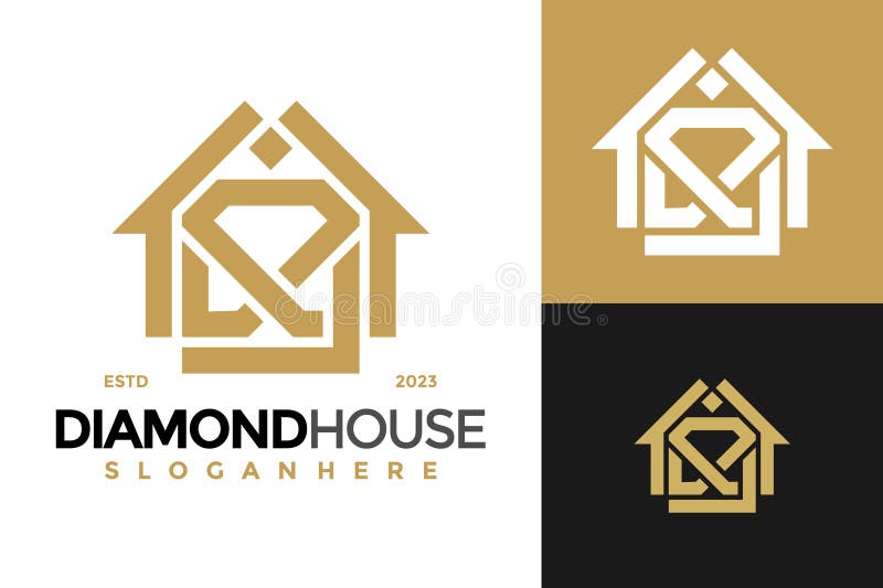 Diamond House Logo Design Vector Symbol Icon Illustration Stock Vector ...