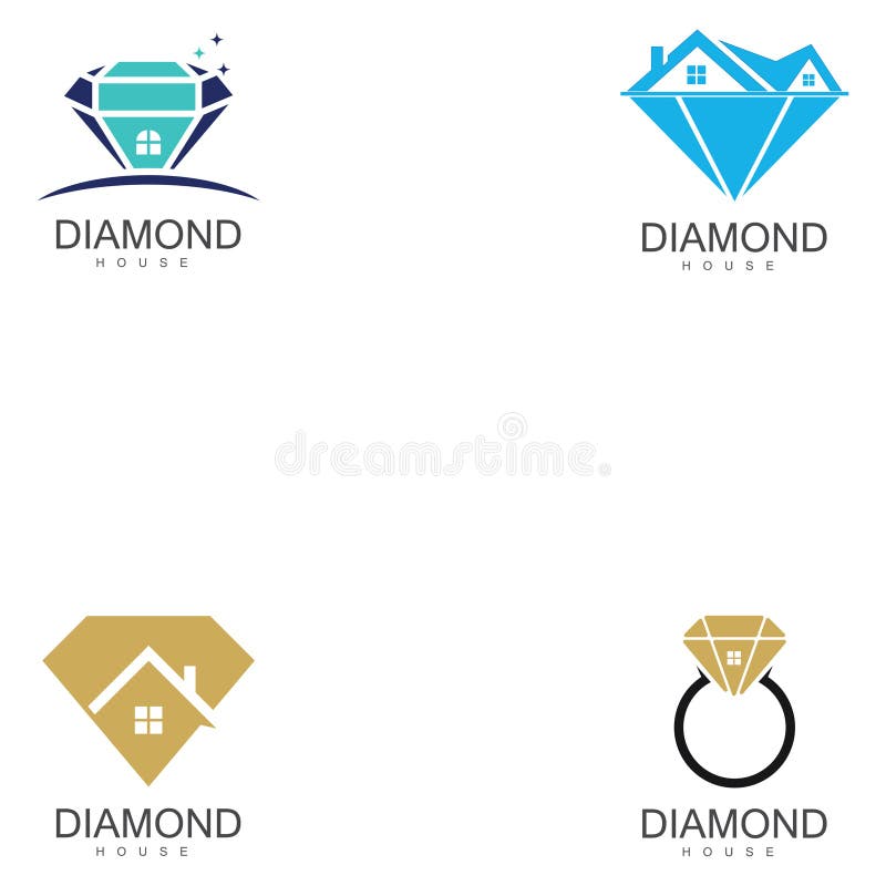Diamond House Logo Vector Template Design Stock Vector - Illustration ...
