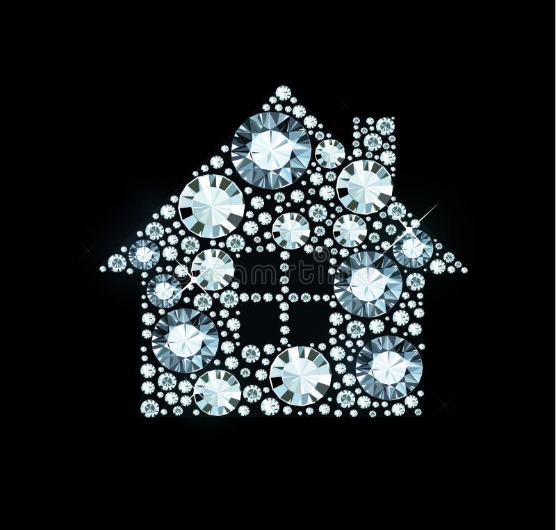 Diamond House Sign stock vector. Illustration of glistening - 80160195