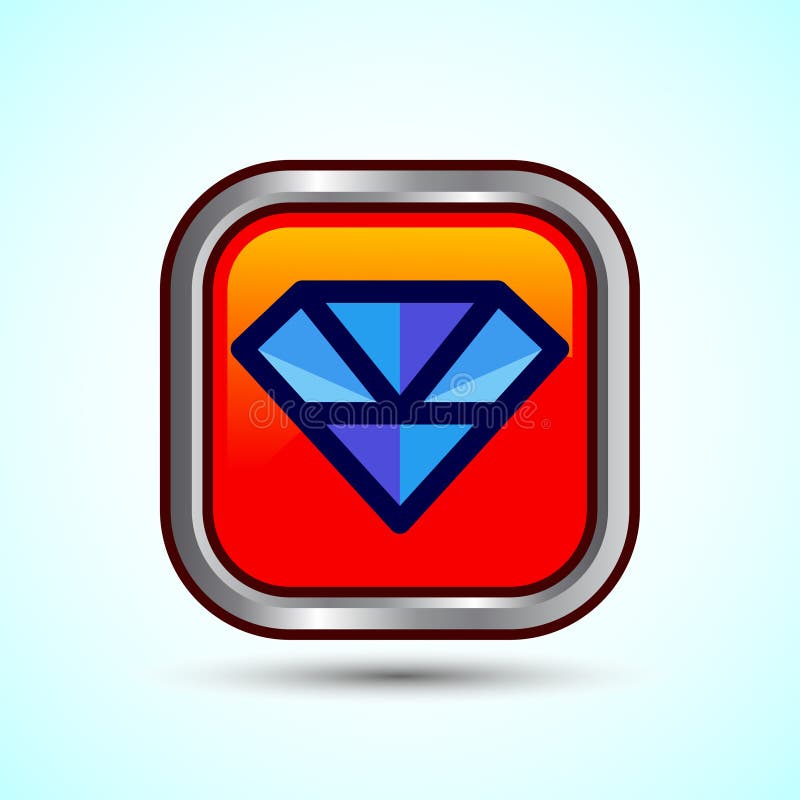 Diamond Icon Button Design Illustration. Jewel and Gem Icon Stock ...