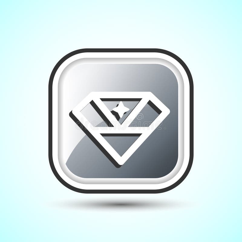 Diamond Icon Button Design Illustration. Jewel and Gem Icon Stock ...