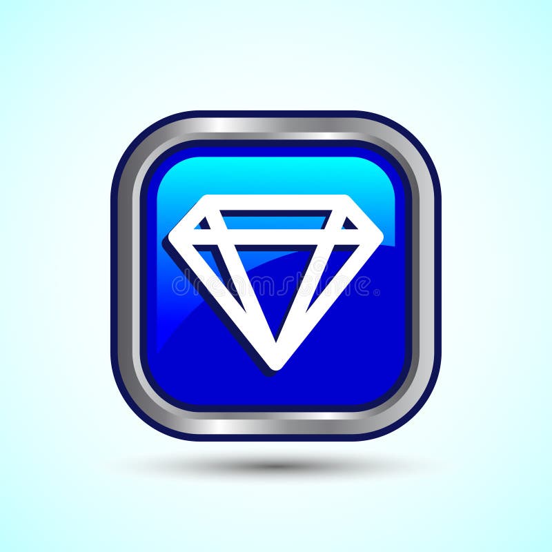 Diamond Icon Button Design Illustration. Jewel and Gem Icon Stock ...