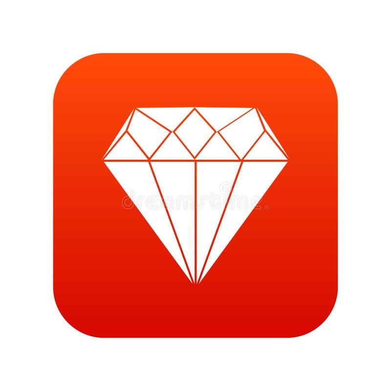 Diamond icon digital red stock vector. Illustration of crystal - 107405992