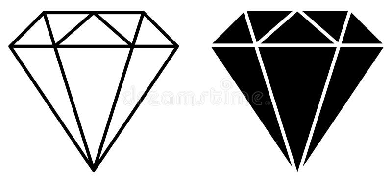 Diamond Line Icon. Brilliant Symbol Stock Vector - Illustration of ...