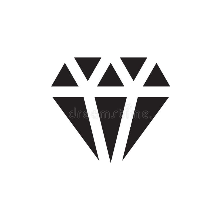 Diamond Icon in Flat Style Vector Icon for Apps, UI, Websites. Black ...