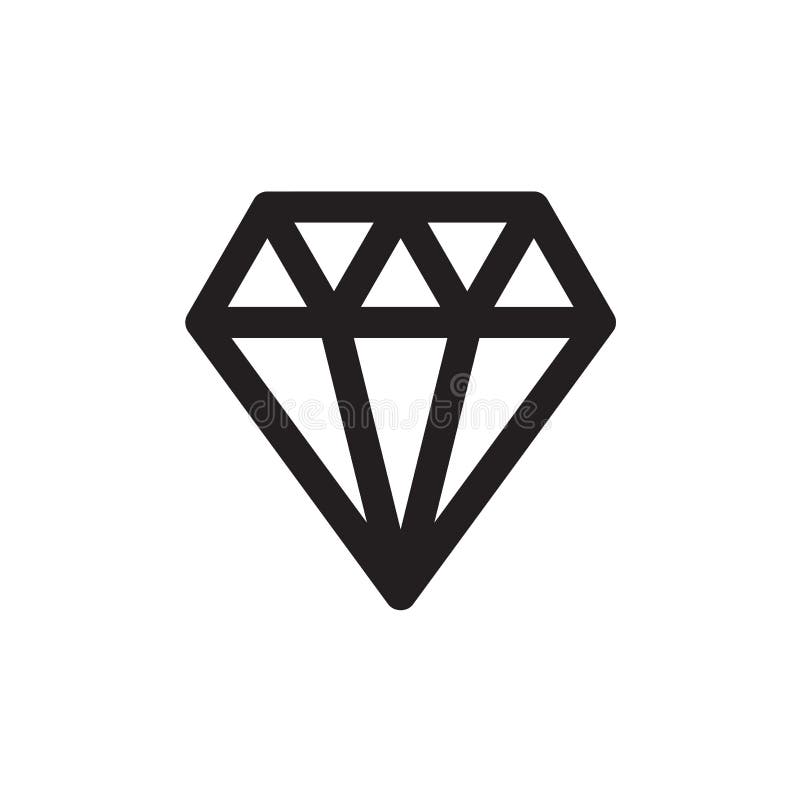 Diamond Icon in Flat Style Vector Icon for Apps, UI, Websites. Black ...